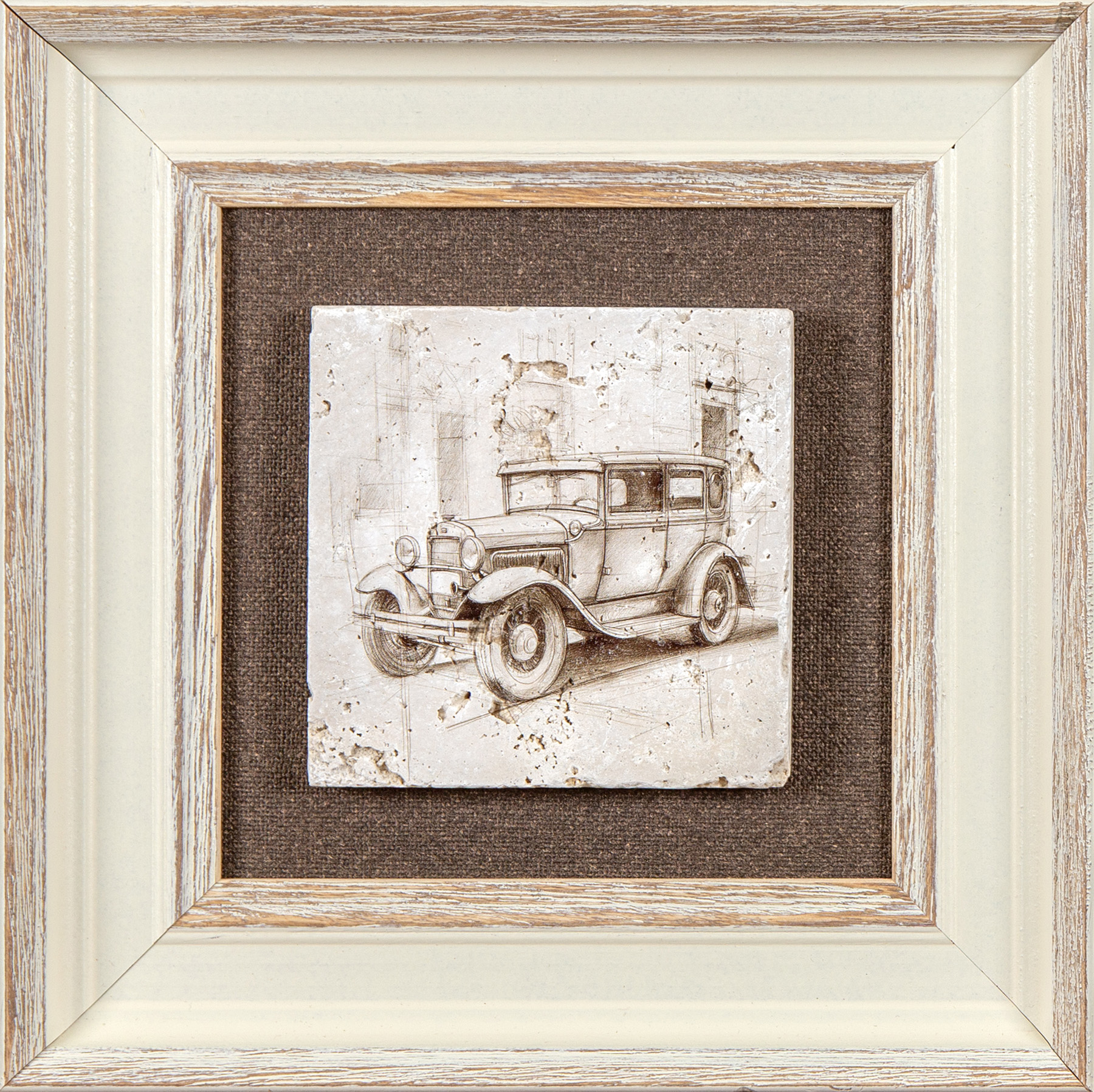 Originalni pokloni :: Slike na kamenu :: Ilustracija automobila na kamenu